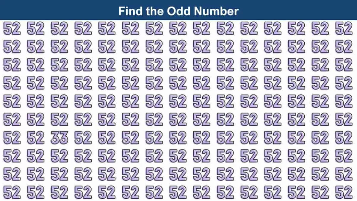 Seek and Find Puzzle: Find the Odd Number in 9 Seconds! Seek and Find Puzzle: Find the Odd Number in 9 Seconds!