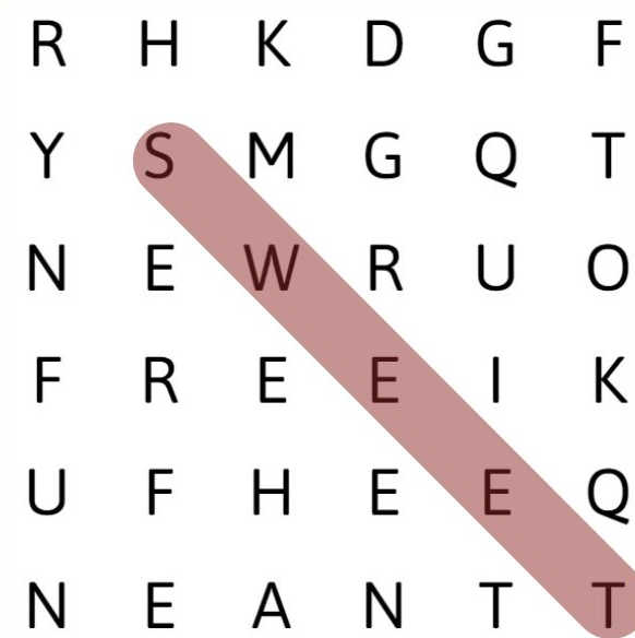 Word Search Puzzle: Find the word 'SWEET' in 7 seconds!