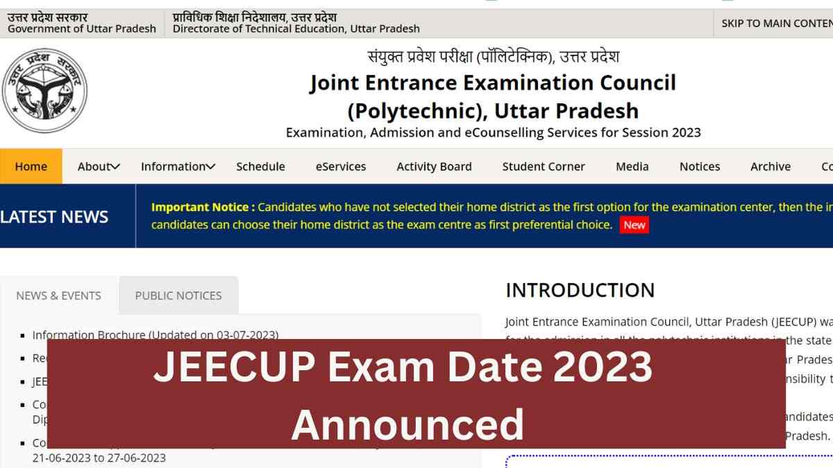 JEECUP Exam Date 2023 Out: 26 जुलाई से शुरू होगी यूपी पॉलिटेक्निक ... JEECUP Exam Date 2023 Out: 26 जुलाई से शुरू होगी यूपी पॉलिटेक्निक ...