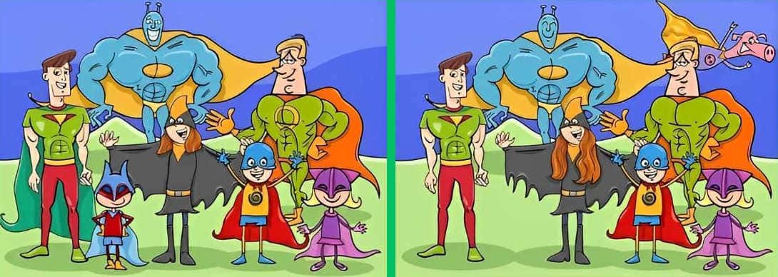 Do you have superhero vision? Spot 6 differences in 13 seconds!