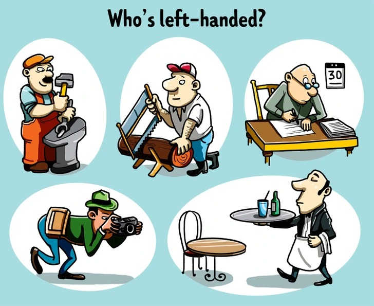 Those with a superior brain can identify who is left handed in 8 seconds!