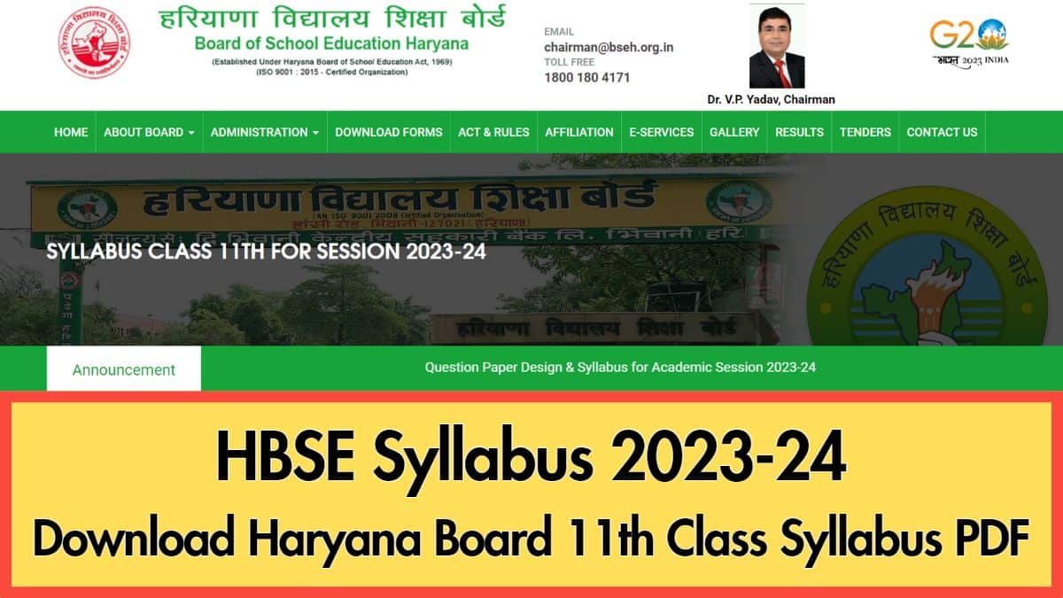 HBSE Class 11 Syllabus 2023 24 OUT Download Haryana Board 11th Class HBSE Class 11 Syllabus 2023 24 OUT Download Haryana Board 11th Class
