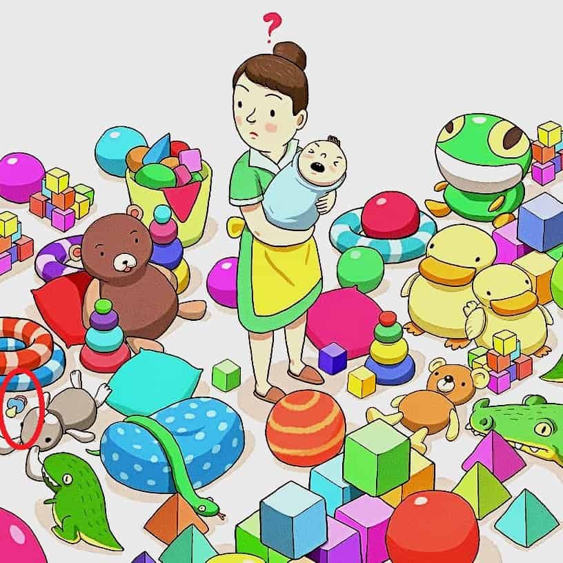 Seek and Find Puzzle: Can you spot the crying baby’s lost pacifier in 6 ...