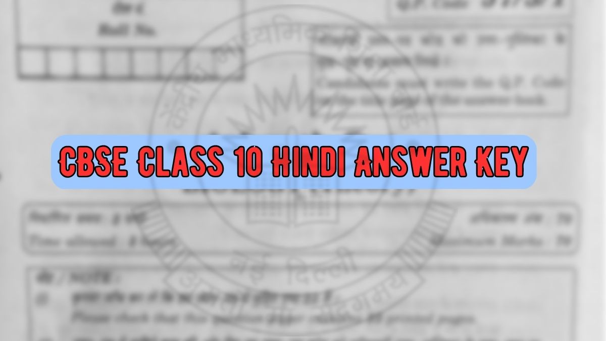 CBSE Class 10 Hindi Paper Answer Key 2023 And ion Paper Download PDF SET 1 2 3 And 4 For