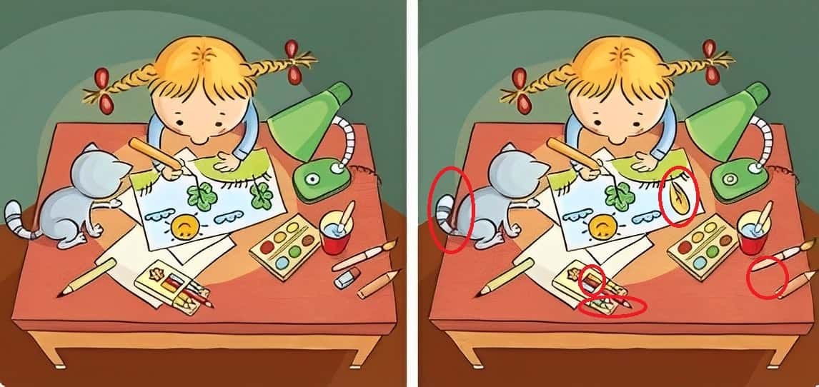 Spot the Difference: Can you spot 5 differences between the two study ...
