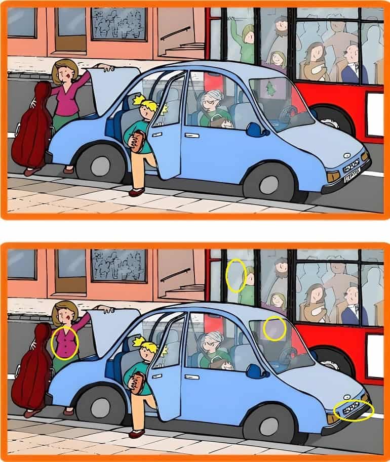 Spot the Difference: Can you spot 4 differences between the two car ...