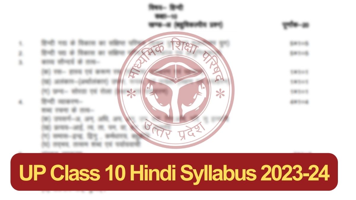 UP Board Class 10th Hindi Syllabus 2024 Download UP Board Class 10 