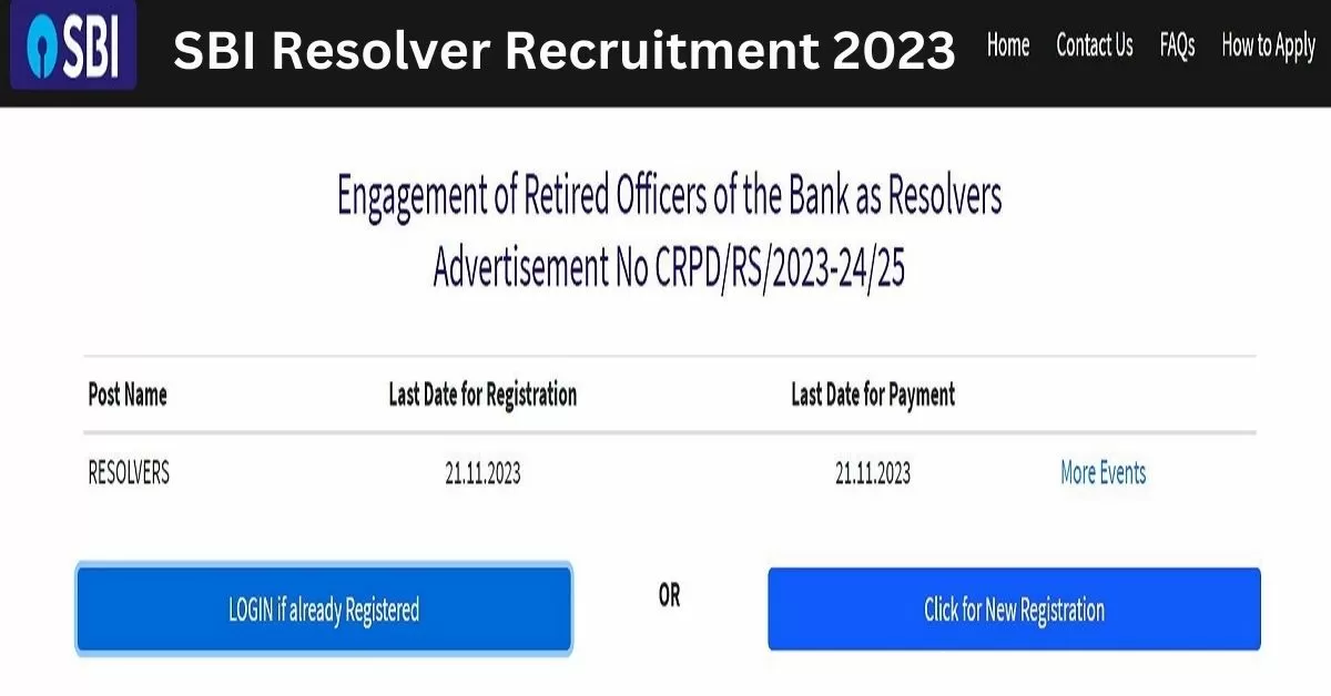 SBI Resolver Recruitment 2023 Notification For 94 Vacancies, Apply Online