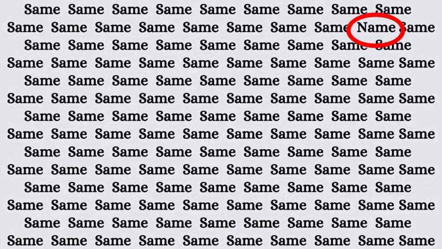 Optical Illusion Visual Skill Test: Can you spot the word 'Name' in 5 ...