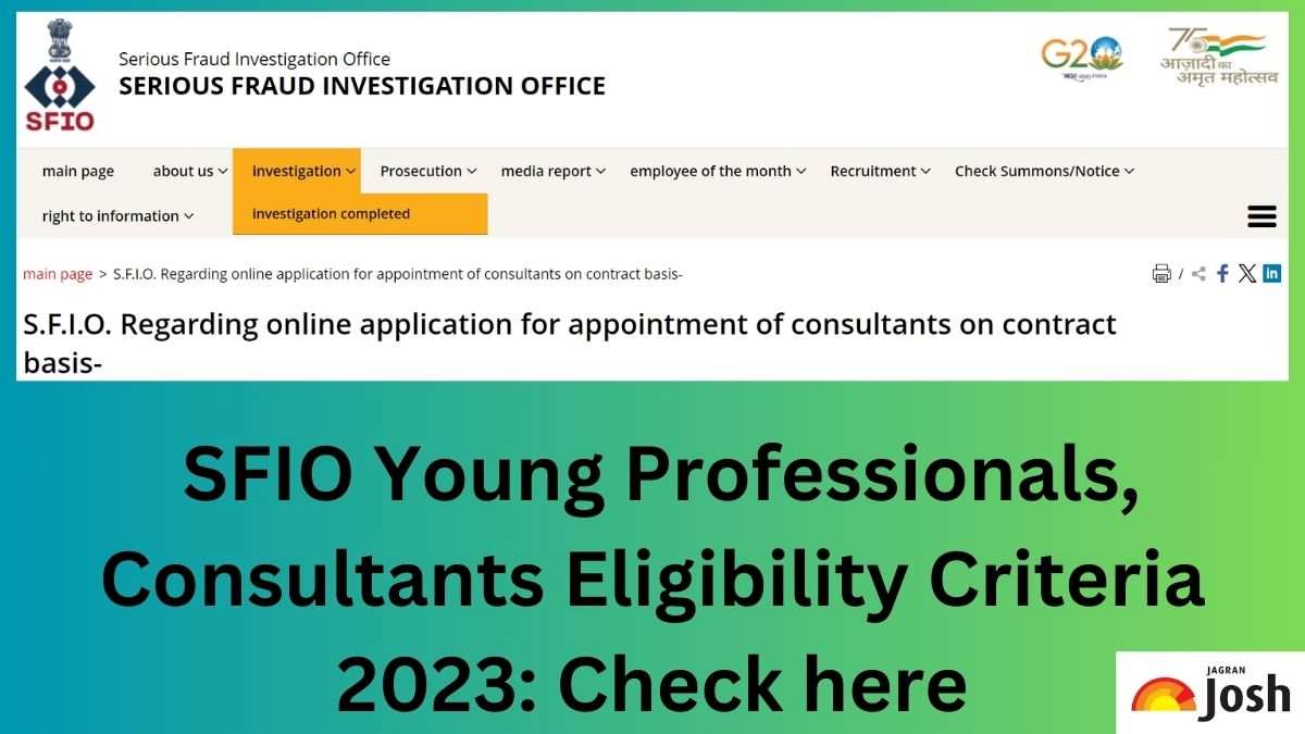 Sfio Eligbility 2023 Check Age Limit And Educational Qualification
