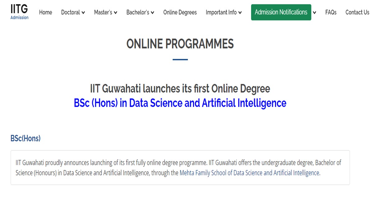 IIT Guwahati Launches 1st Online Degree BSc (Hons) in Data Science and ... IIT Guwahati Launches 1st Online Degree BSc (Hons) in Data Science and ...