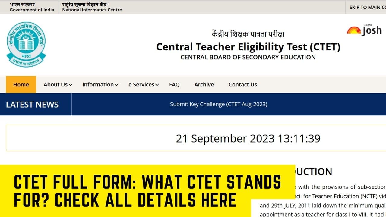 CTET Full Form What CTET Stands For Check All Details Here