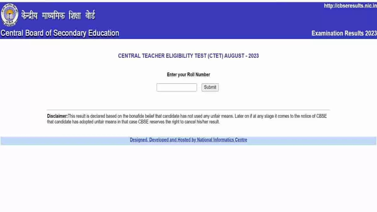 CTET Result 2023 declared at ctet.nic.in; Direct Link to Download Scorecard and No. of Passing ...