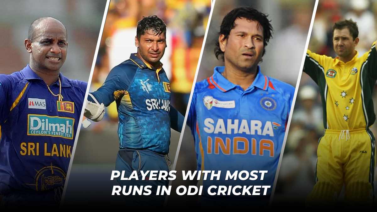 Most Runs in ODI: #1 Sachin Tendulkar, #2 Kumar Sangakkara, #3 Ricky Ponting