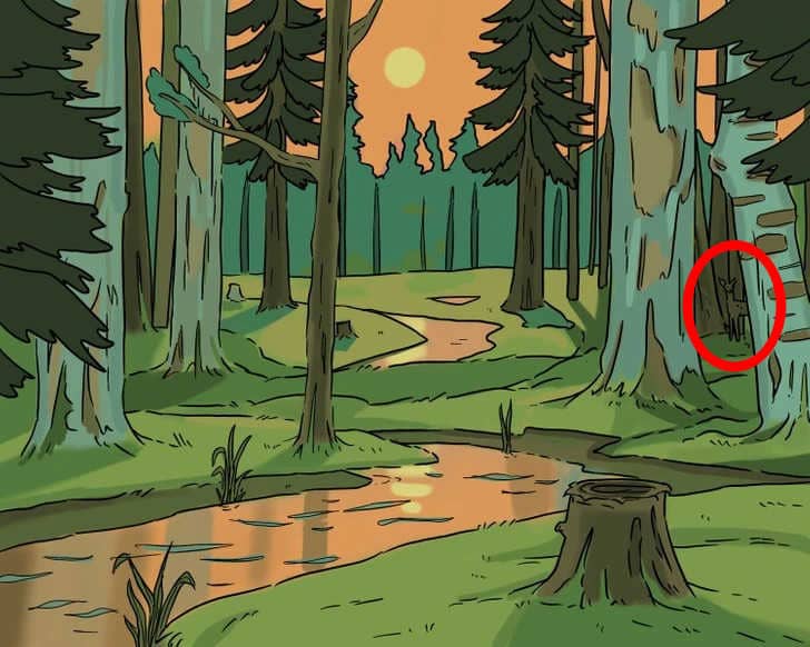Optical Illusion Eye Test: Find the hidden deer in the forest in 6 seconds!