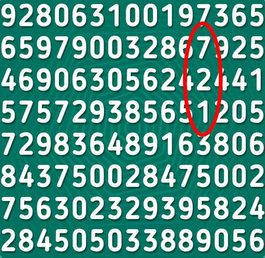 You have the eyes of a cheetah if you can find the number 721 in 5 seconds!