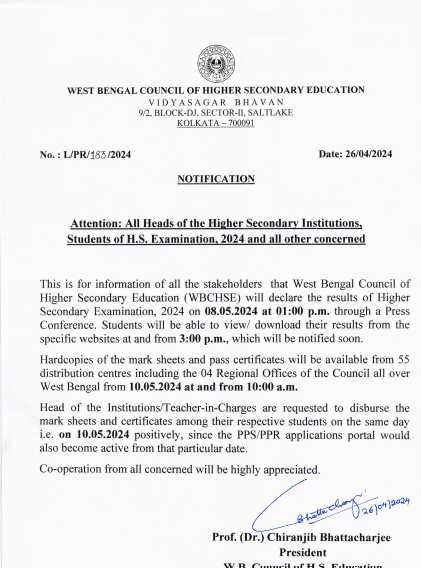 [Official] HS Result 2024 West Bengal Today, Check WBCHSE Class 12 ...