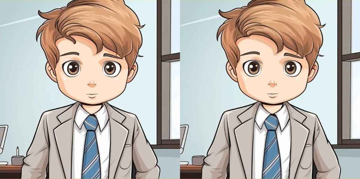 Find 3 differences between the guy in office pictures in 19 seconds!