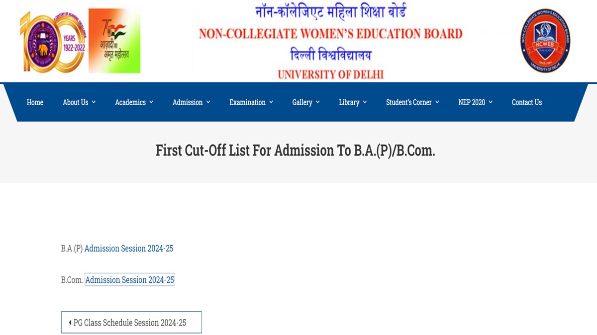 DU NCWEB Admission 2024: First Cutoff for BA, BCom Out at ncweb.du.ac.in | Education News ...