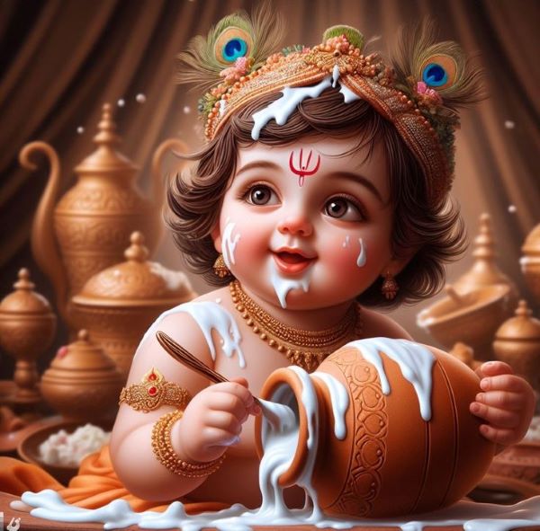 Shri Krishna Photos 2024 25 Unique Baby Krishan Pics Images to Share on WhatsApp Facebook Instagram Status and Stories