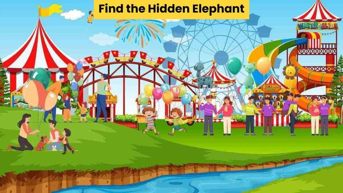Picture Puzzle IQ Test: Find the hidden elephant in the carnival in 7 ...