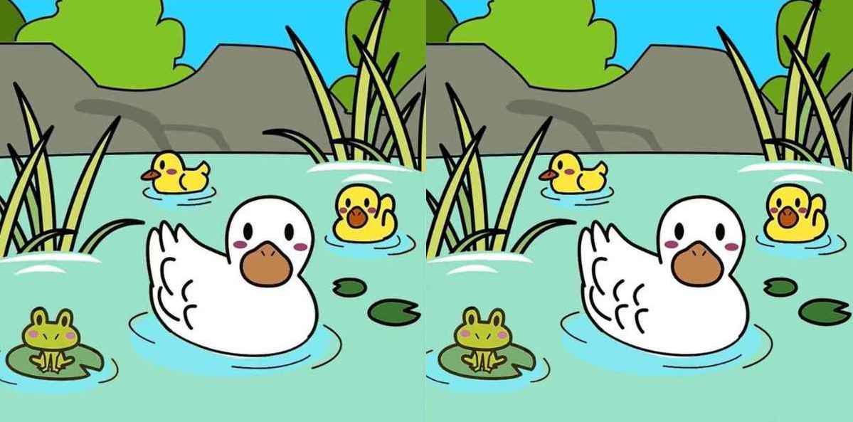 Find 3 differences between the duck and ducklings pictures in 10 seconds!