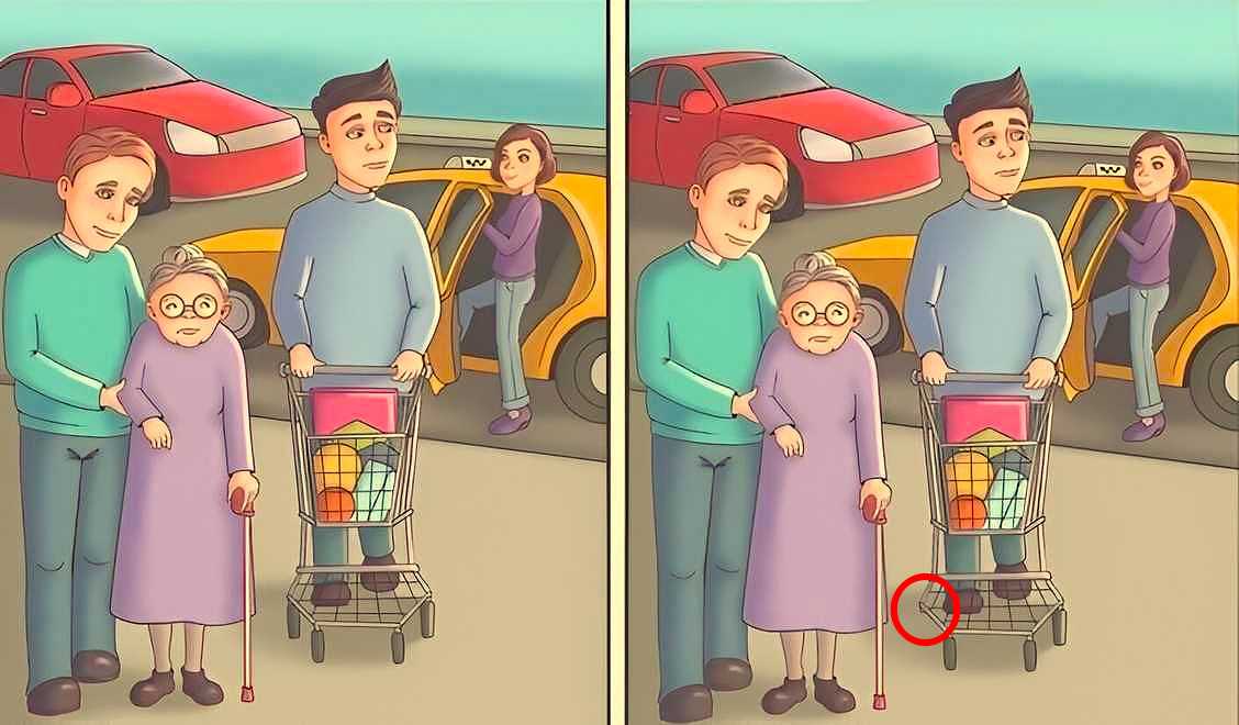 Spot the difference between the family shopping pictures in 5 seconds!