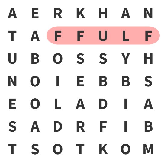 Word Search Puzzle: Find the word 'FLUFF' in 5 seconds!