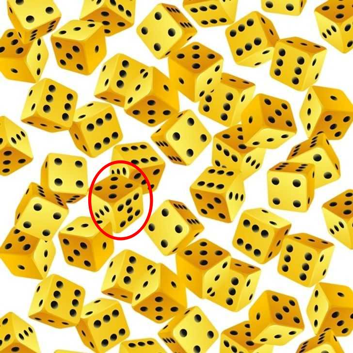 Brain Teaser to Test Your IQ: Find the Dice With Seven Dots in 5 Seconds!
