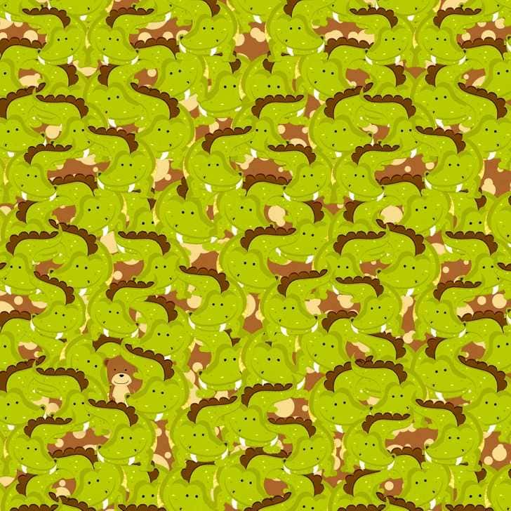 Optical Illusion: Find the Bear among Crocodiles in 5 Seconds!