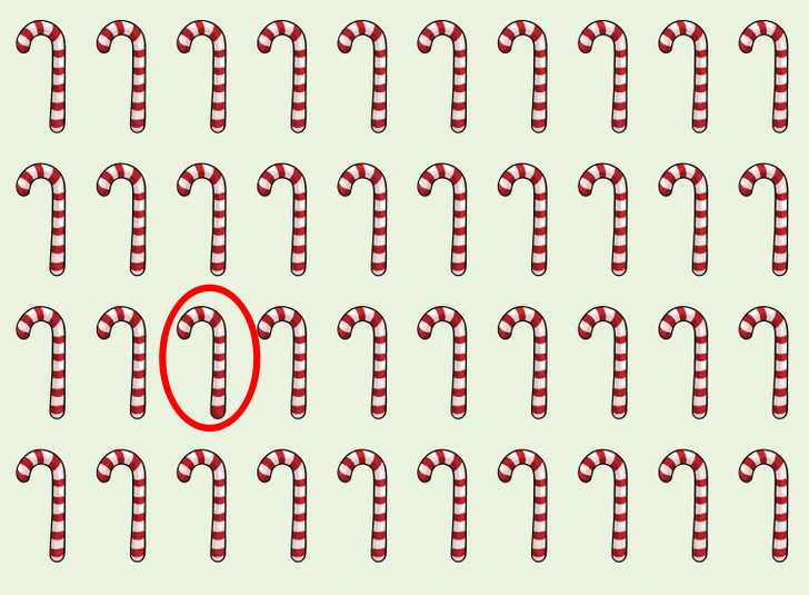 Optical Illusion: Only the Sharpest Eyes Can Find the Odd Candy Cane in ...