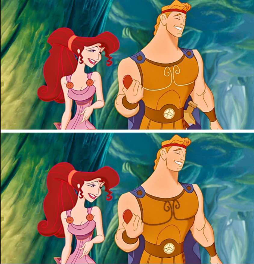 Can you spot 5 differences between the Hercules pictures in 25 seconds?