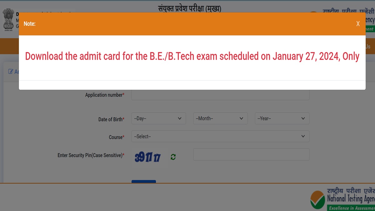 Nta Jee Mains 2024 Btech Be January 27 Exam Day Guidelines Admit