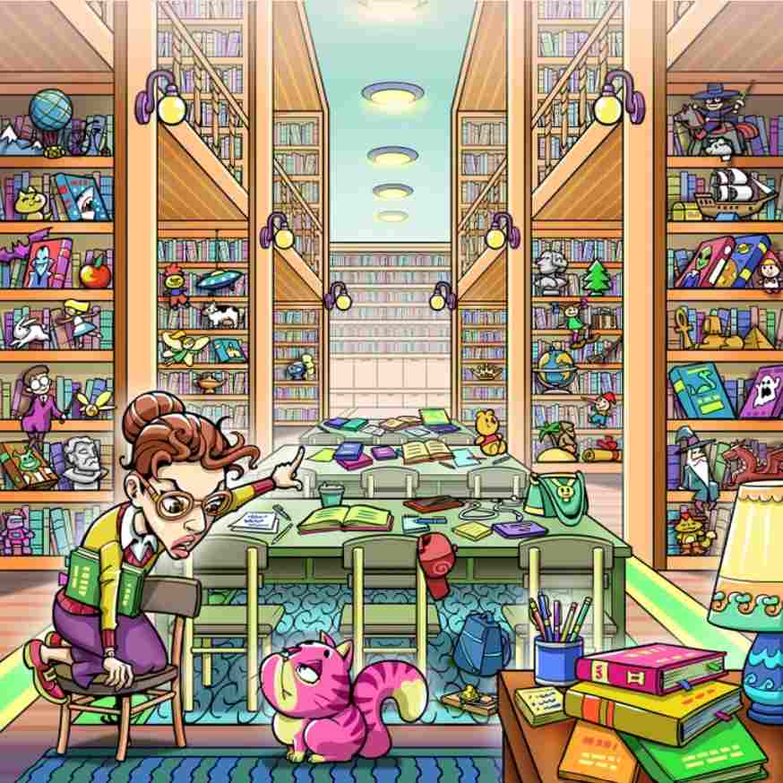 You have eagle eyes if you can spot the mouse at the library in 6 seconds.