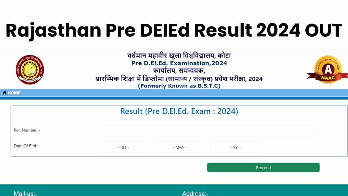 Rajasthan BSTC Pre DEIEd Result 2024 Declared @ predeledraj2024.in ...