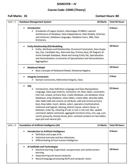 West Bengal Class 12 Computer Science Syllabus 2024 25 Download Pdf