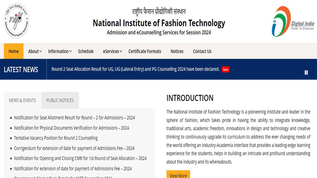 NIFT Admission 2024 Round 2 Allotment Result Out, Download at nift ... NIFT Admission 2024 Round 2 Allotment Result Out, Download at nift ...