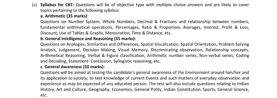 RPF Constable Syllabus 2025, Subject-wise Syllabus Topics and Exam Pattern