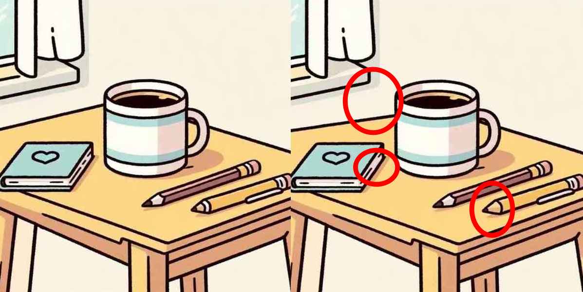 Only genius eyes can find 3 differences between the coffee table ...