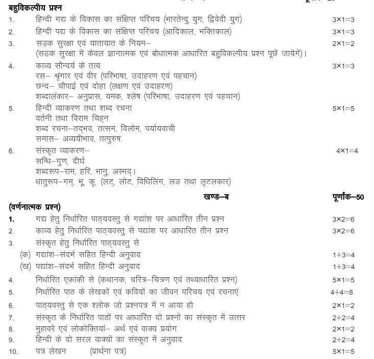 UP Board Class 9th Hindi Syllabus 2025: Download UP Board Class 9 Hindi ...