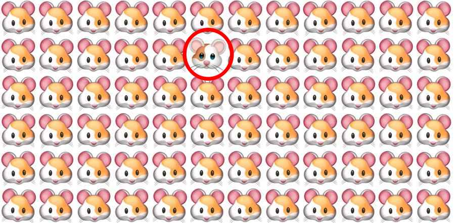 Optical Illusion: Find the odd mouse in the picture in 5 seconds!