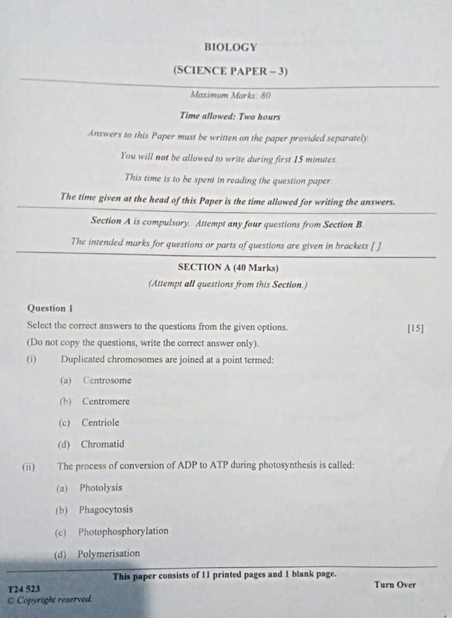 ICSE Class 10 Biology Answer Key 2024 PDF