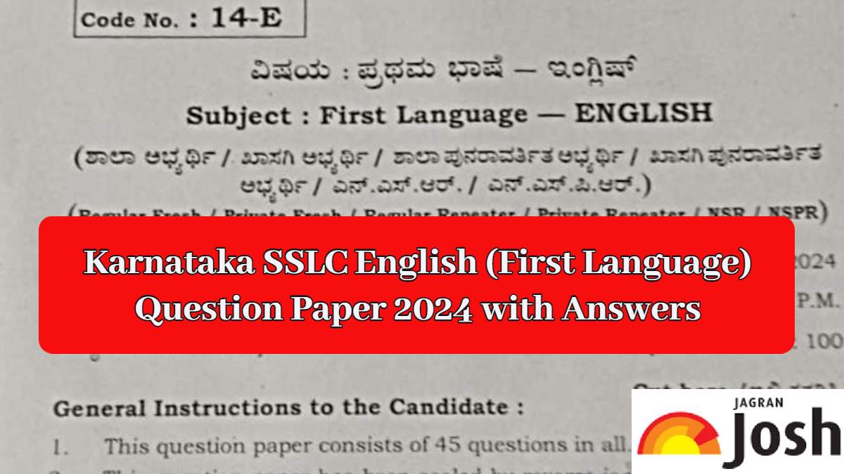Karnataka SSLC English Question Paper 2024 with Answers: Free PDF Download