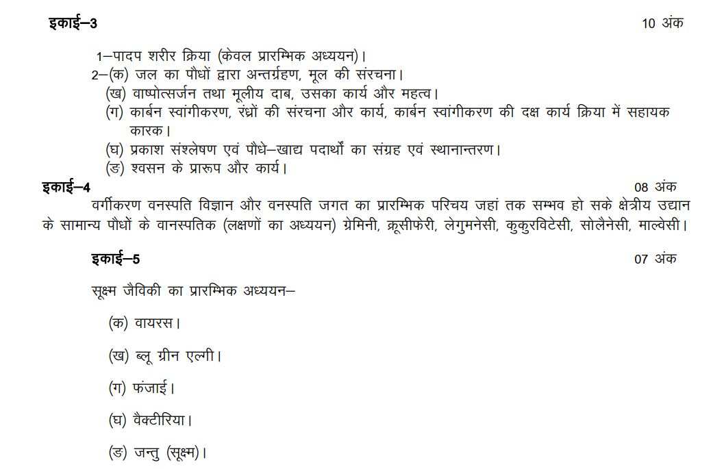 UP Board Class 11 Agricultural Botany Syllabus 2024-25: Download ...