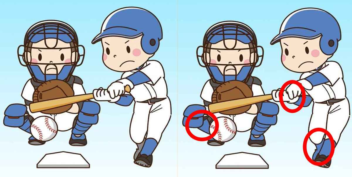 Use your eagle eyes to find 3 differences between the baseball match ...