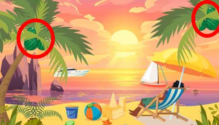 Picture Puzzle IQ Test: Find the mistake in the beach picture in 5 seconds!