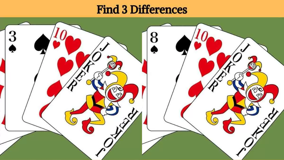 Only The Sharpest Eyes Can Find 3 Differences Between The Playing Card
