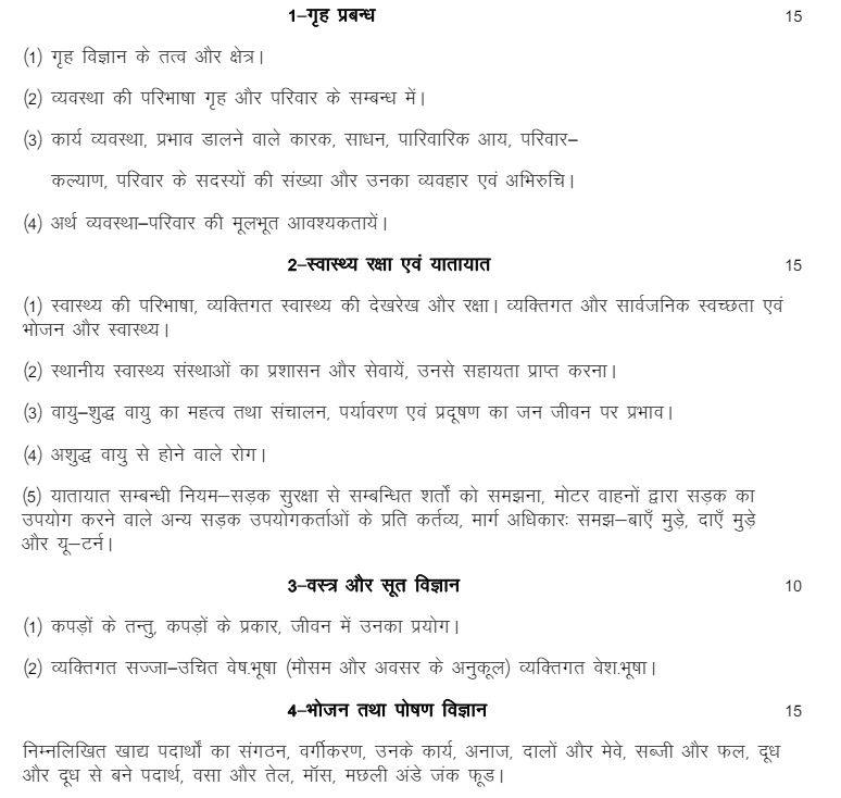 UP Board Class 9th Home Science Syllabus 2025: Download UP Board Class ...