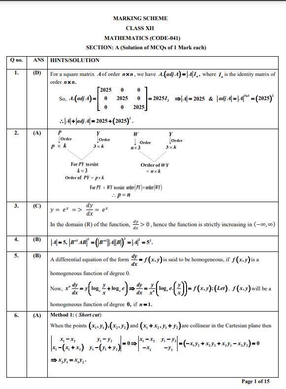 CBSE Class 12 Maths Sample Paper 2024-25: Download Free PDF