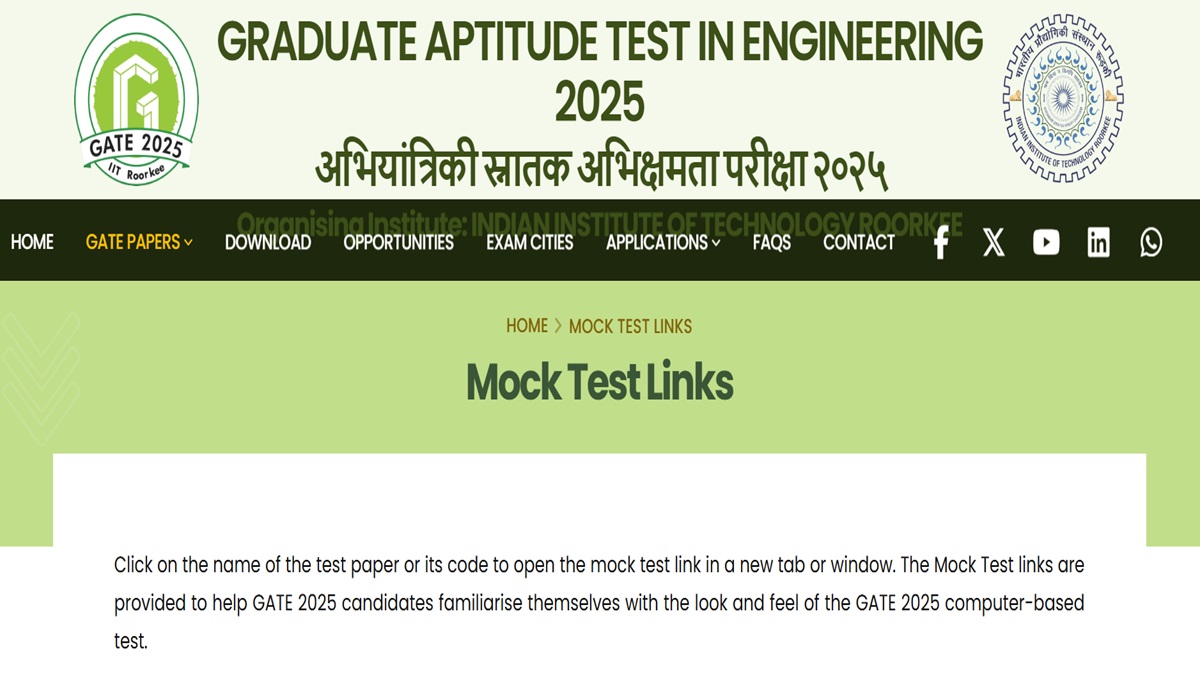 GATE 2025 Mock Test Links Active, Visit gate2025.iitr.ac.in to Attempt ... GATE 2025 Mock Test Links Active, Visit gate2025.iitr.ac.in to Attempt ...